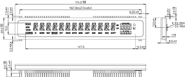 Scale Vacuum Alphanumeric Fluorescent Display Panel INB-07MS22T High ...